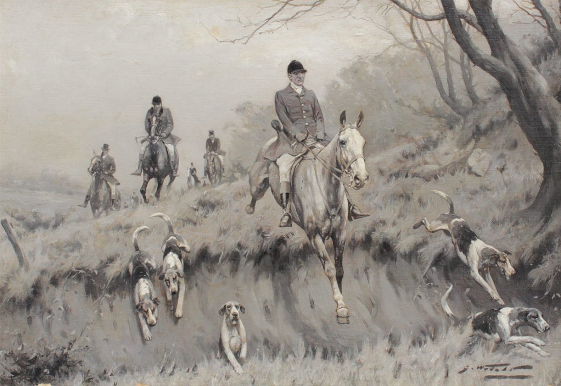 GEORGE WRIGHT FOX HUNT PAINTING
