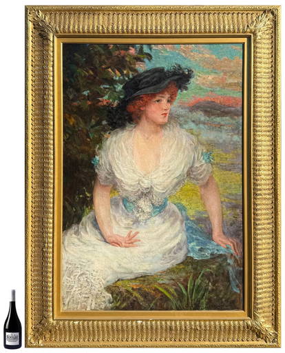 Large James Carroll Beckwith Portrait Painting