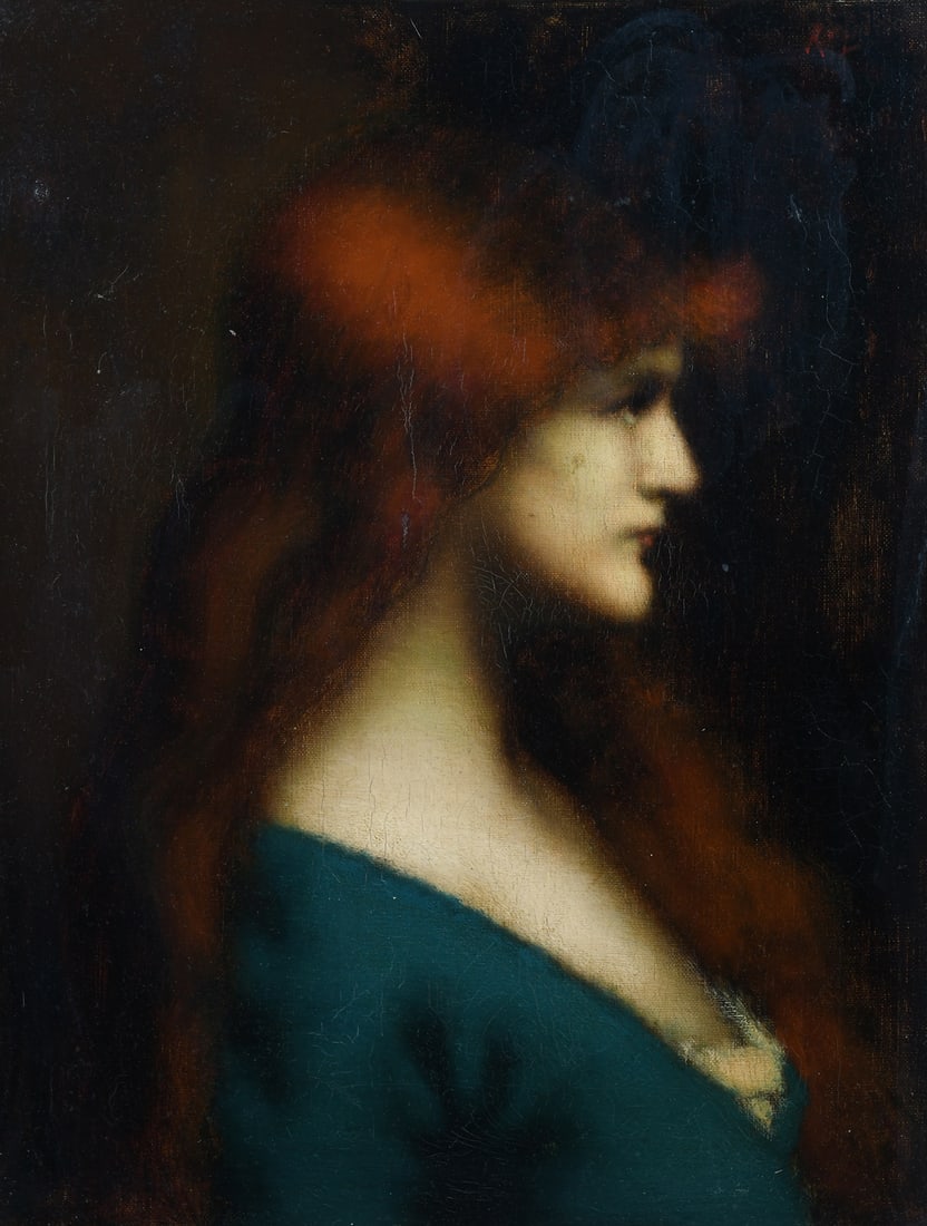 Portrait Painting In The Style Of Henner Auction