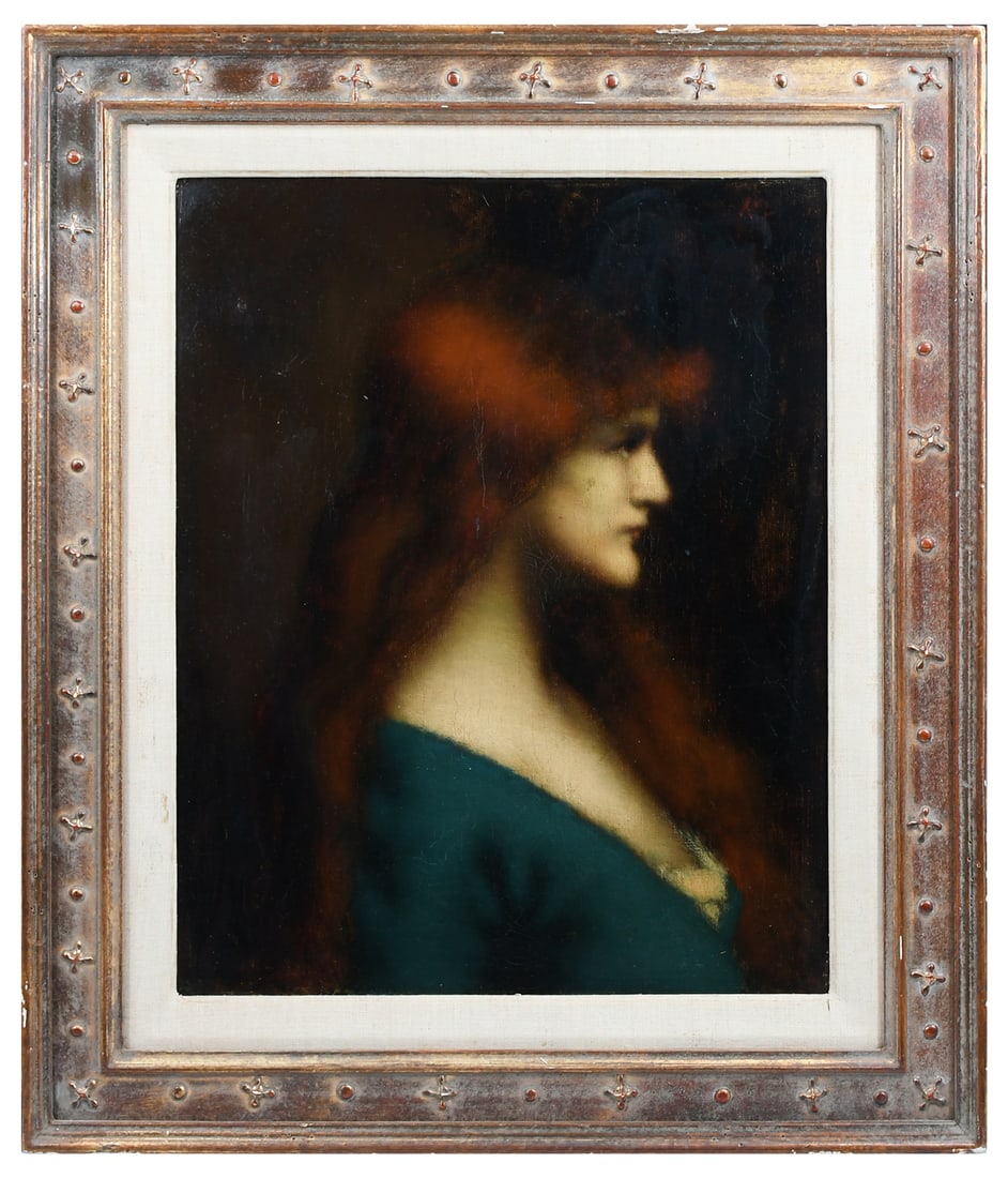 Portrait Painting In The Style Of Henner Auction