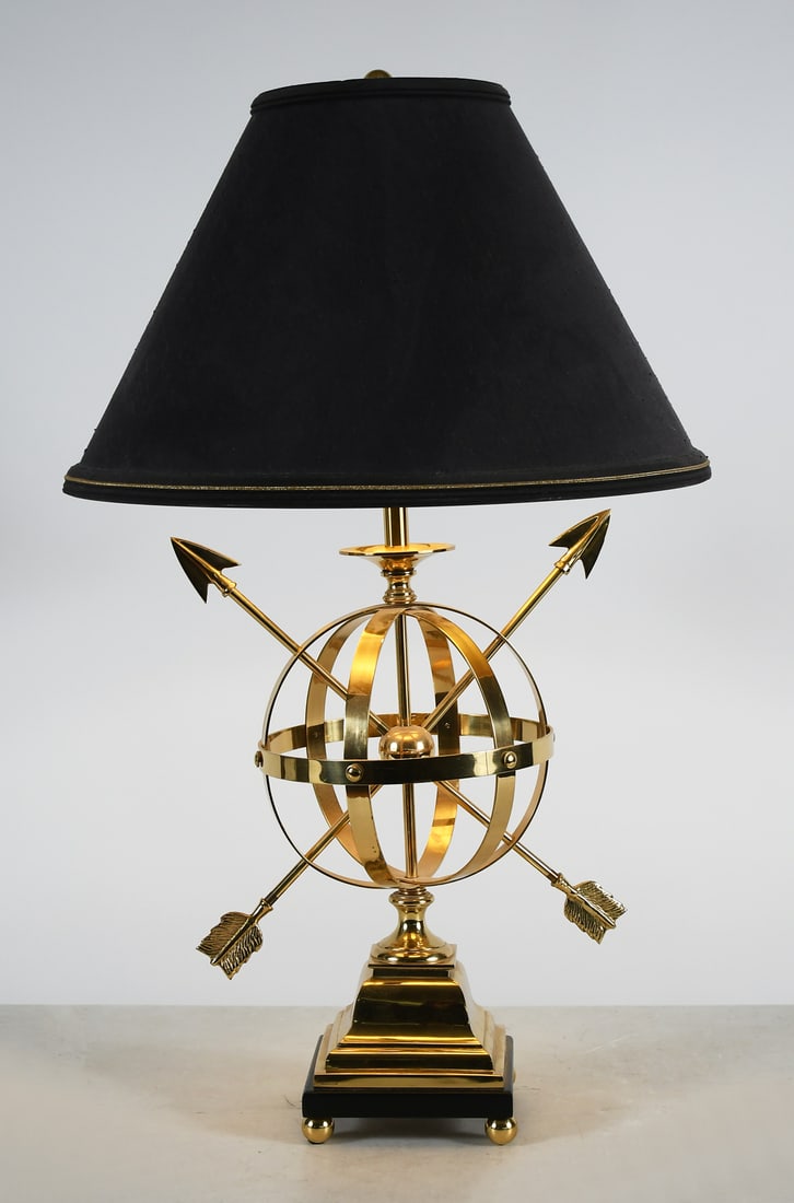 Brass Arrowhead Armilary Sphere Table Lamp Auction