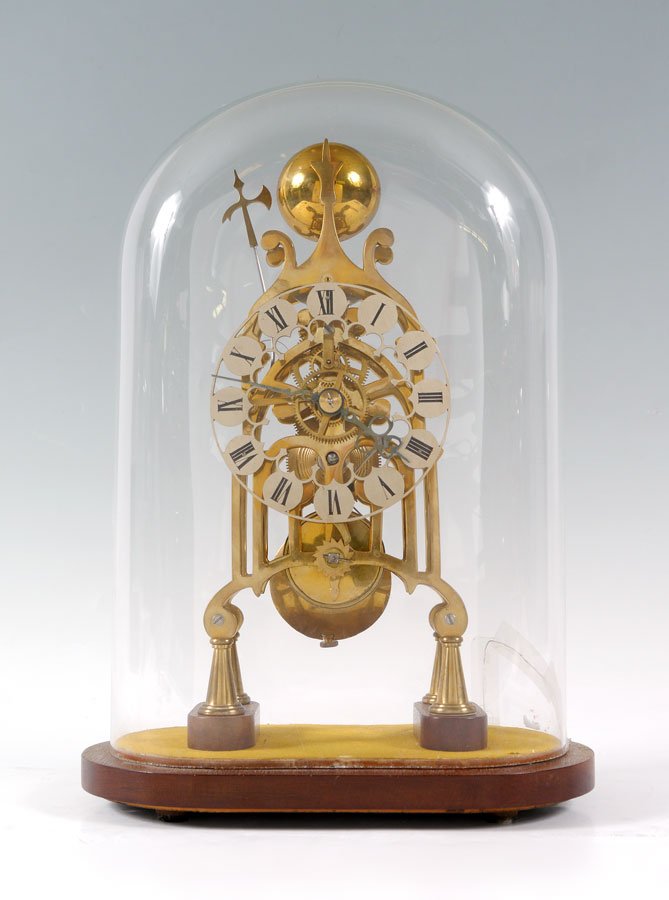 Victorian Skeleton Clock Under Glass Dome Jun 23 2013 Burchard Galleries Inc In Fl