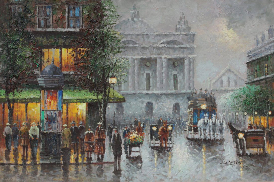 PARISIAN STREET SCENE PAINTING BY J. GASTON - Jun 23, 2013 | Burchard ...