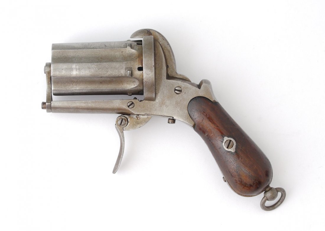 19TH CENTURY 6 SHOT PINFIRE PEPPERBOX PISTOL : Lot 1296