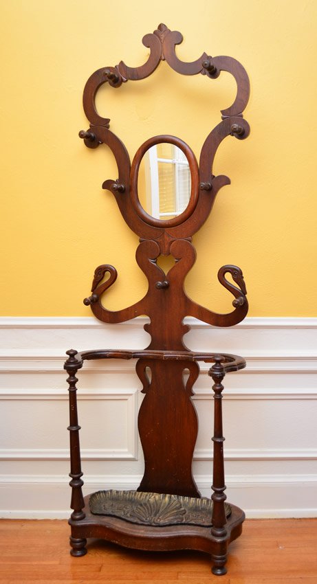 Carved Victorian Hall Tree