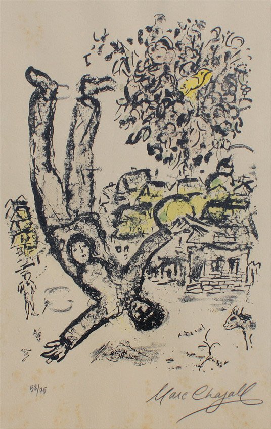 MARC CHAGALL SIGNED LITHOGRAPH EDITION OF 75