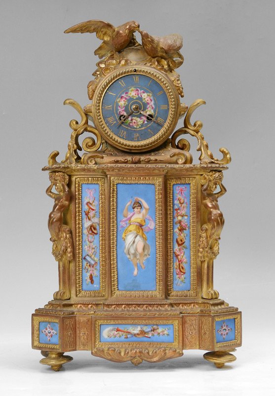 FRENCH FIGURAL GILT BRONZE MANTLE CLOCK - Jun 22, 2014 | Burchard ...
