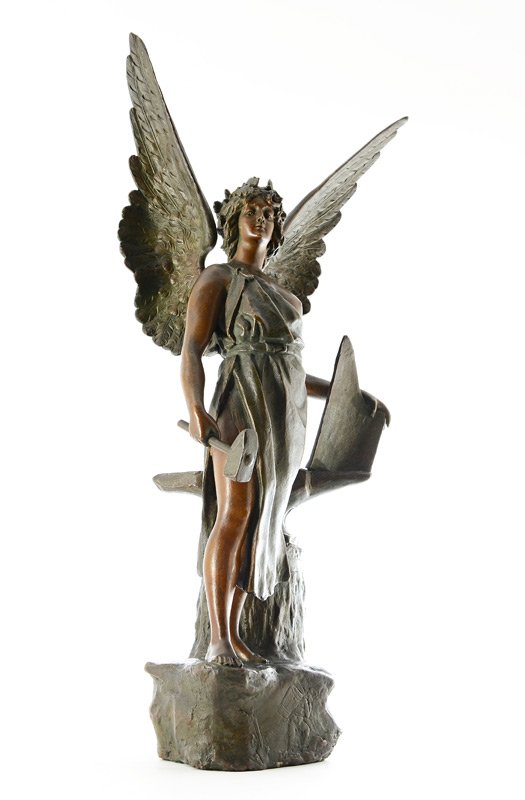 SCHIMMELPFENNIG WINGED JUSTICE SCULPTURE 1900