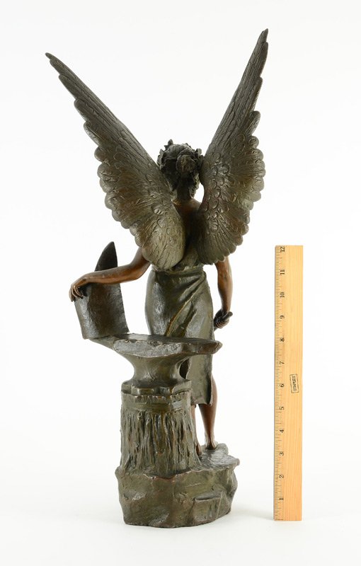 SCHIMMELPFENNIG WINGED JUSTICE SCULPTURE 1900 : Lot 1011
