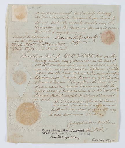 1791 Cadwallader David Colden Als Document