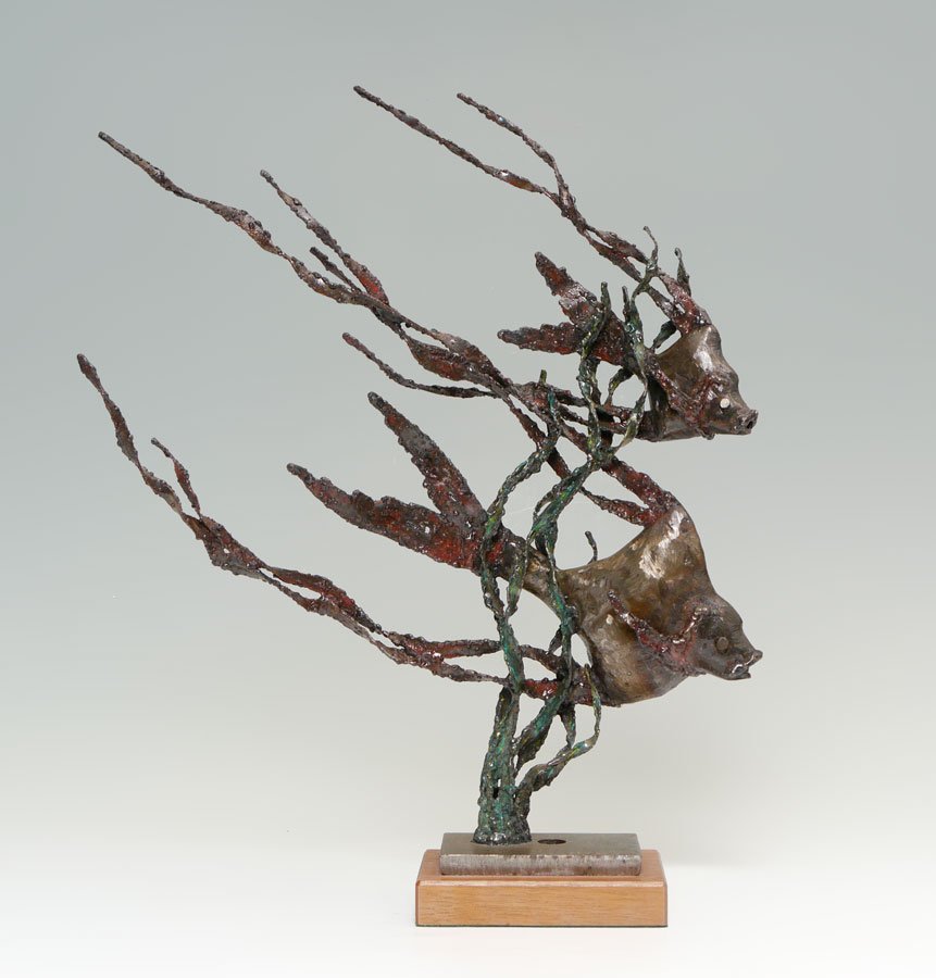 MIKE BUCHA BRONZE FISH SCULPTURE