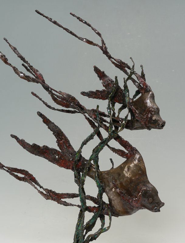 MIKE BUCHA BRONZE FISH SCULPTURE