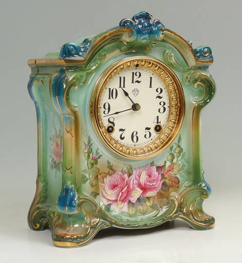 Ansonia Royal Bonn Porcelain Clock La Sedan
