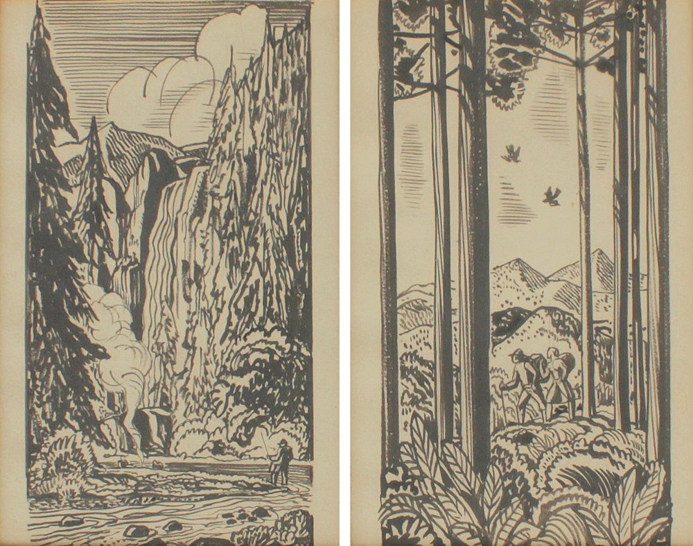 2 ORIGINAL ROCKWELL KENT DRAWINGS