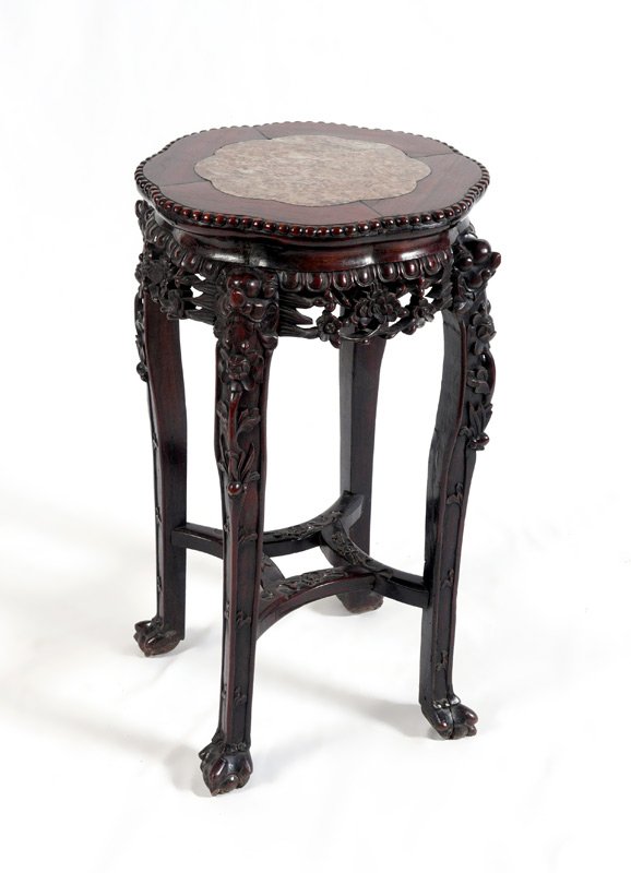 MARBLE TOP JAPANESE PLANT STAND
