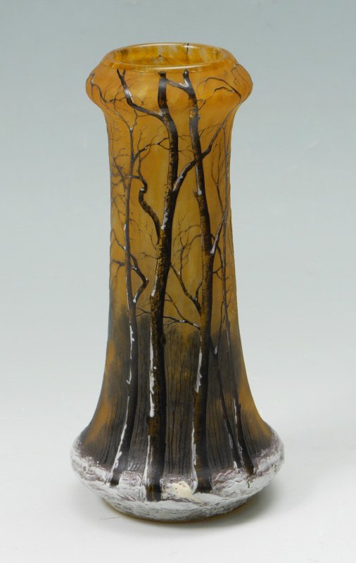 DAUM NANCY WINTER LANDSCAPE VASE