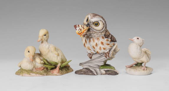 3 Piece Boehm Porcelain Cygnet Birds