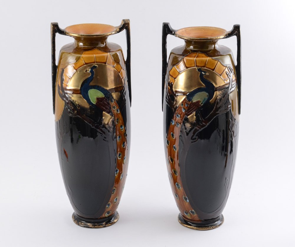 PAIR OF THOMAS FORESTER PHOENIX WARE VASES