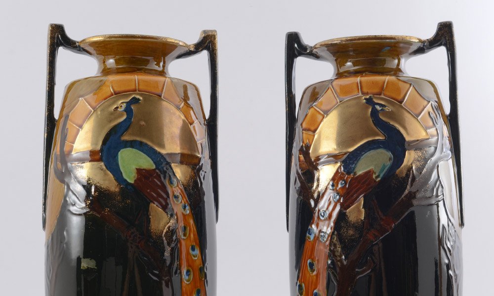 PAIR OF THOMAS FORESTER PHOENIX WARE VASES