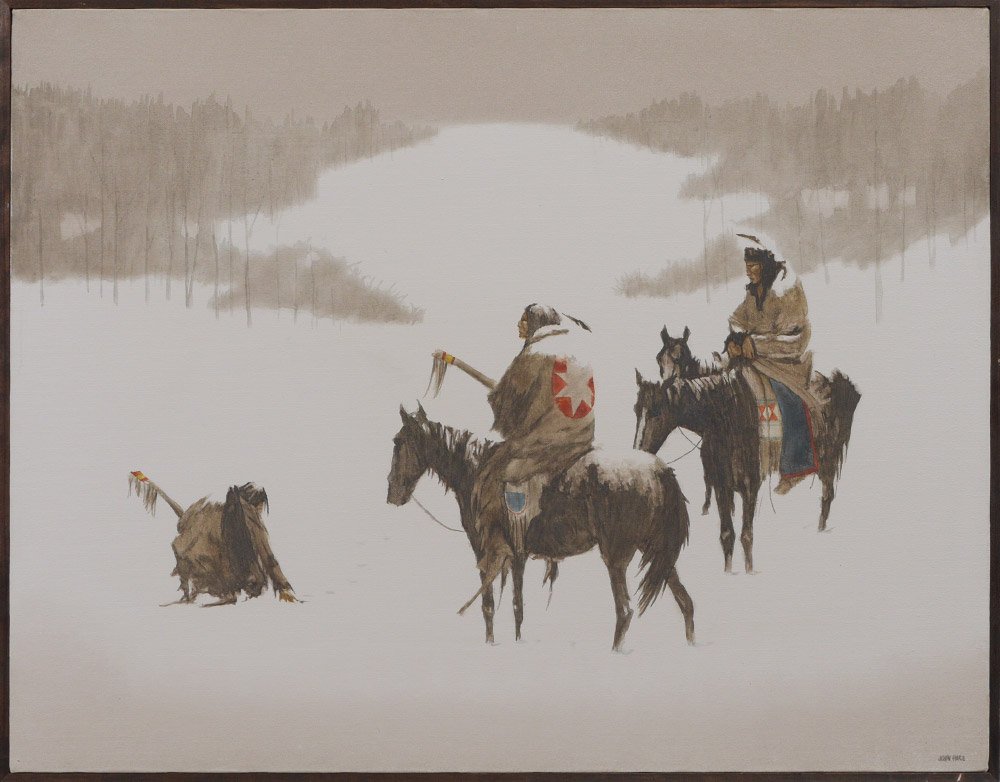 JOHN PACE INDIAN TRACKERS PAINTING