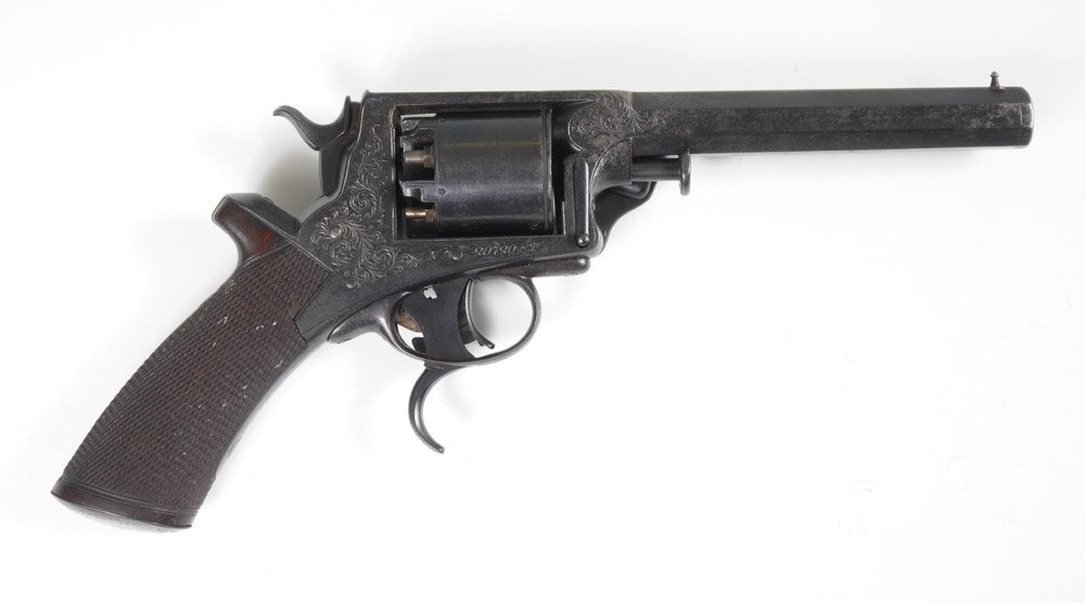 CIVIL WAR ERA CASED ENGRAVED TRANTER REVOLVER