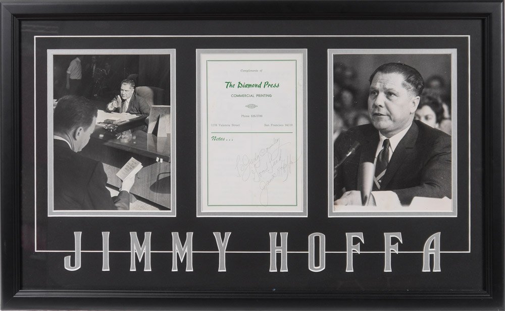 PSA/DNA JIMMY HOFFA FRAMED AUTOGRAPH