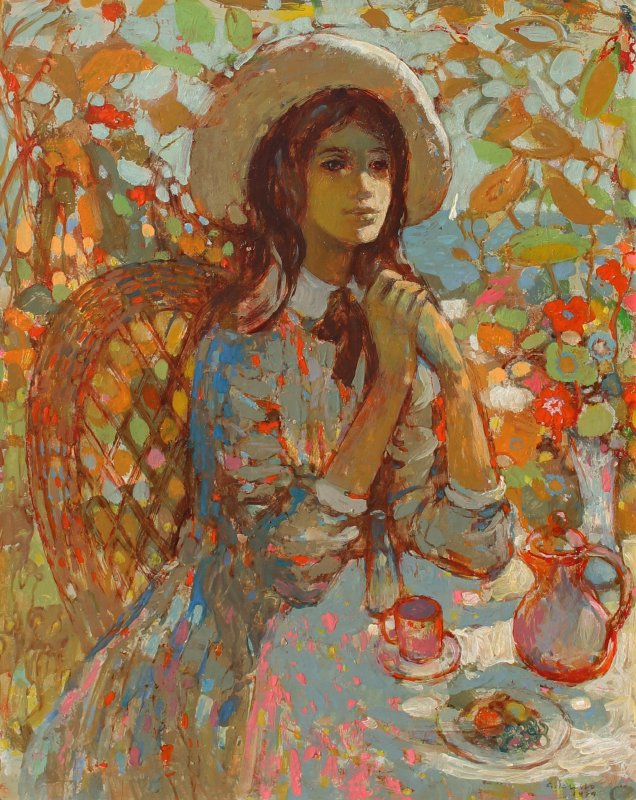 GERMANO RUSSO PAINTING "SEATED YOUNG GIRL" - Jan 31, 2016 | Burchard ...