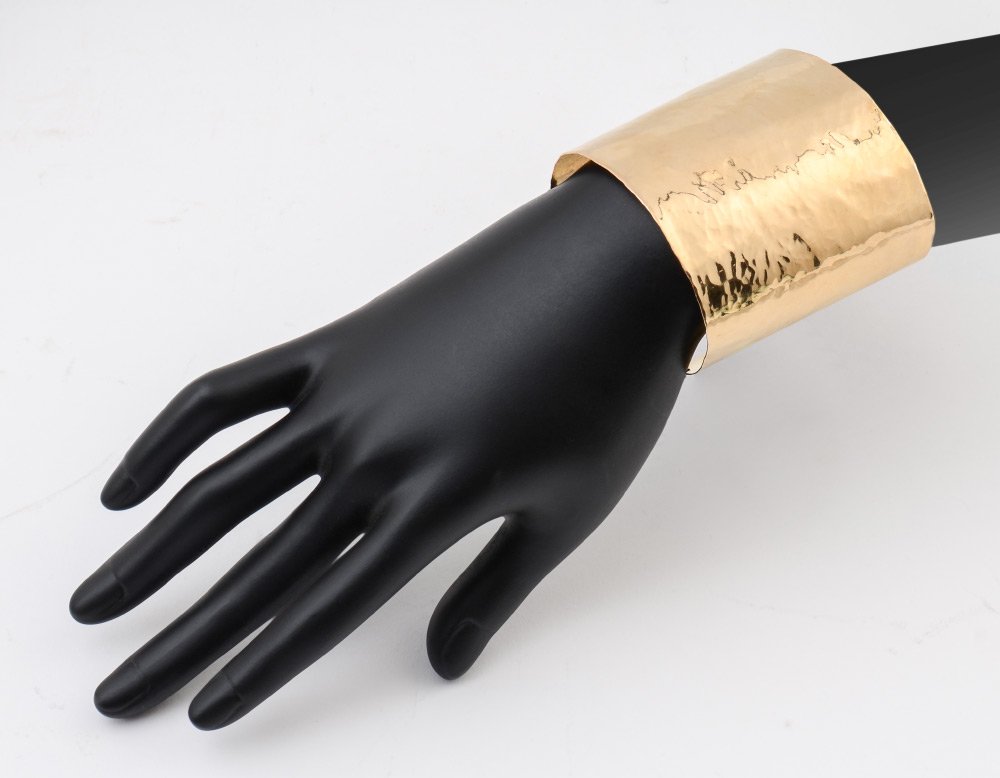 EVANDER PRESTON 14K GOLD WIDE CUFF BRACELET