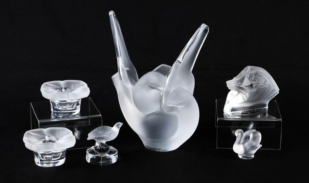 6 Piece Lalique Crystal Collection