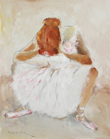 1045: FRIED PAL BALLERINA AT REST PAINTING