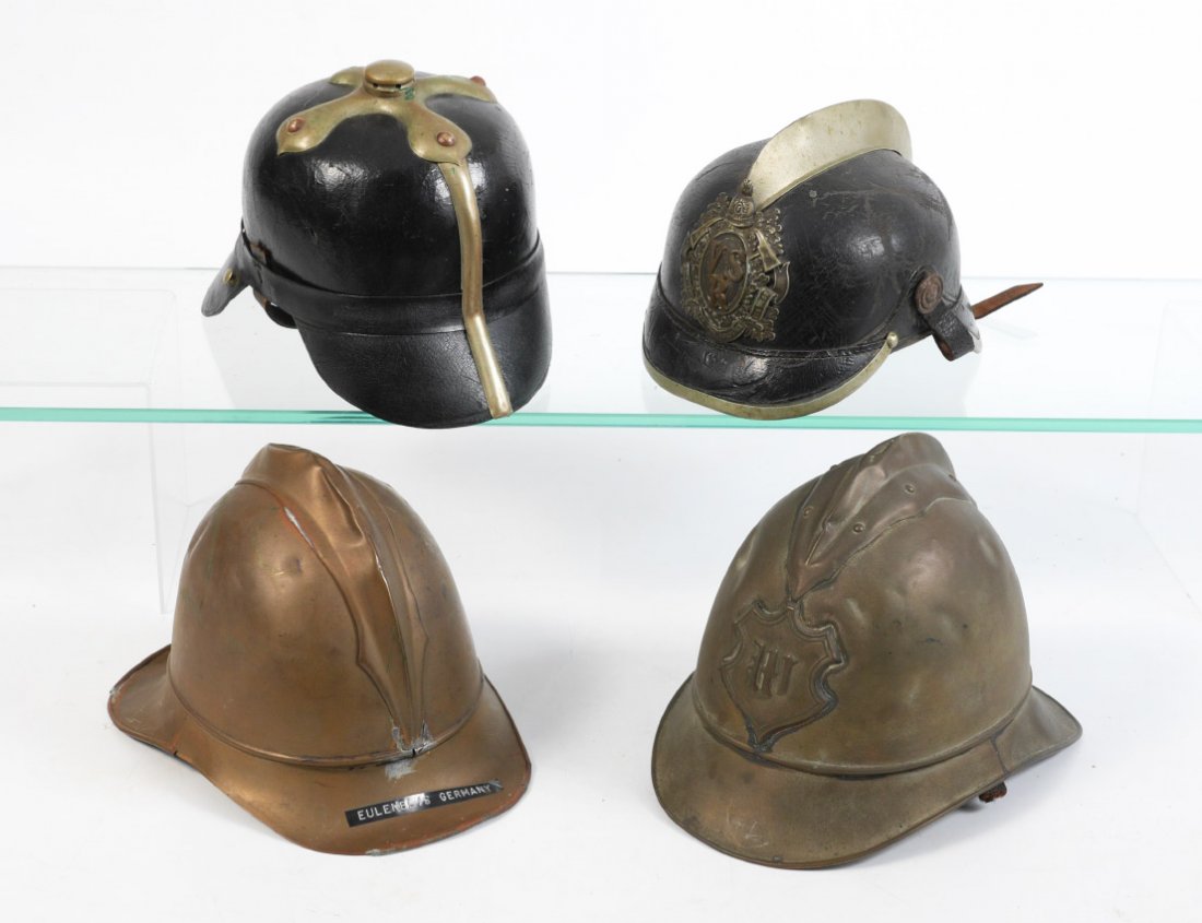 4 German Fire Fighters Helmets