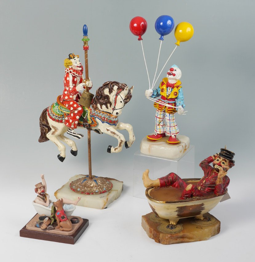 4 Ron Lee Clown Sculptures
