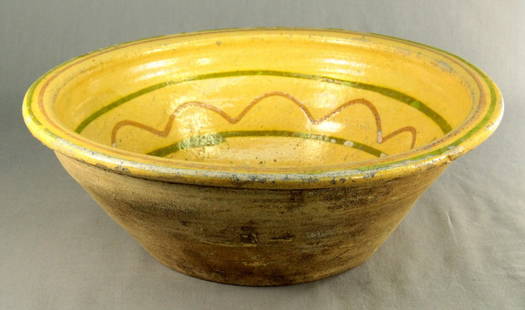 1800's German Salt Glazed Redware Slipware Pitcher