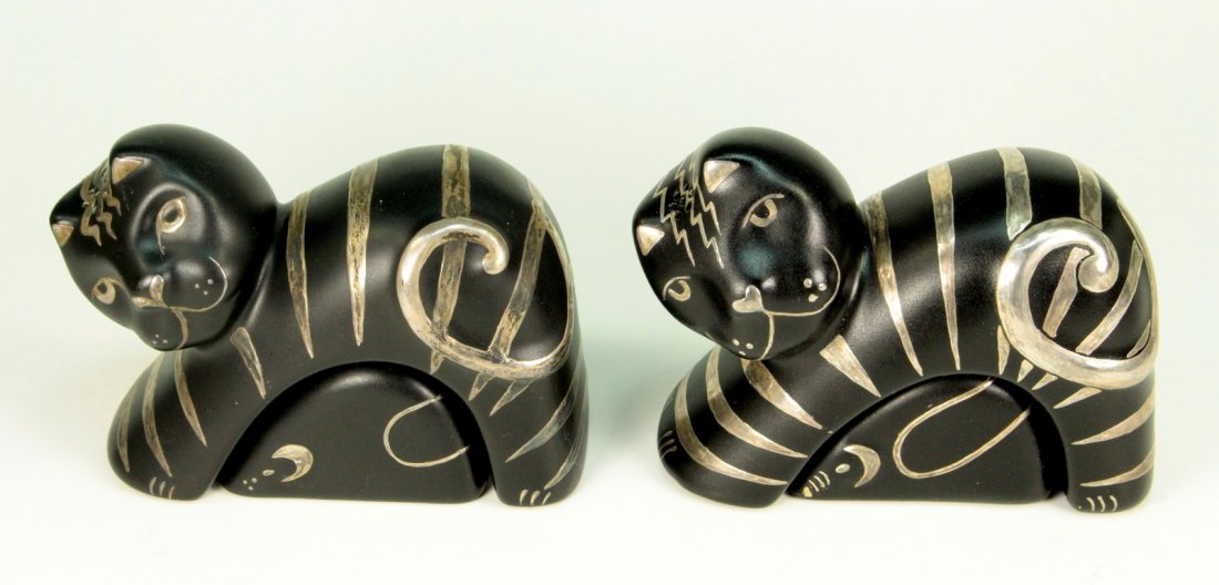 Emilia Castillo Art Pottery Salt & Pepper Silver 2 Sets