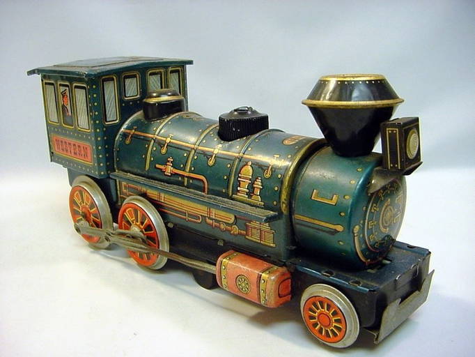 Vintage Japan Tin Battery Operated Train Engine