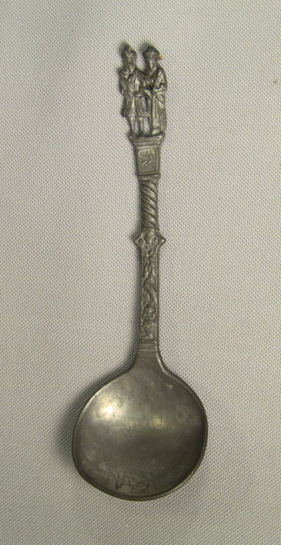 1700's German/Dutch Pewter Apostle Spoon 2-Figures
