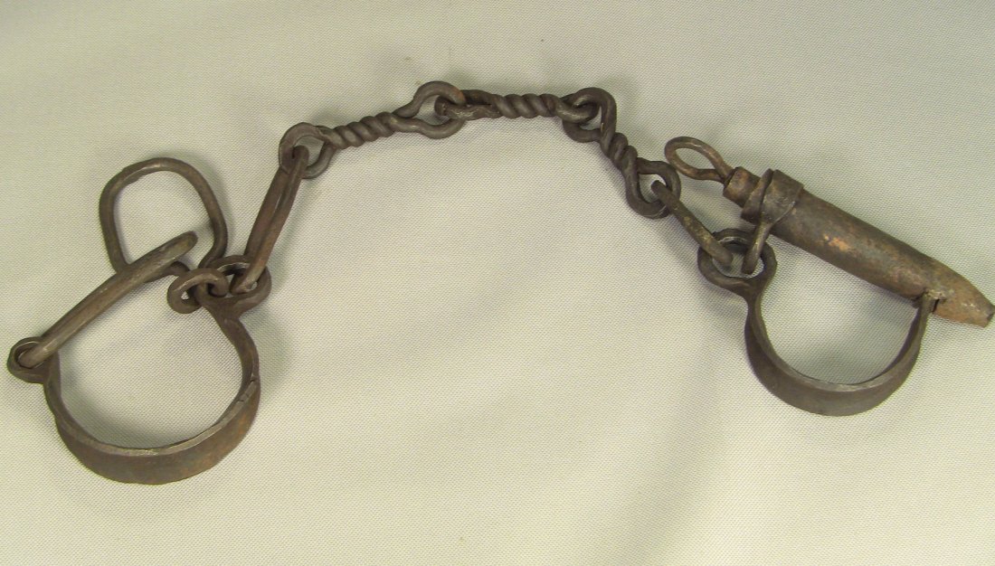 1700/1800s Slave Trade Shackles Handcuffs Hammered Iron