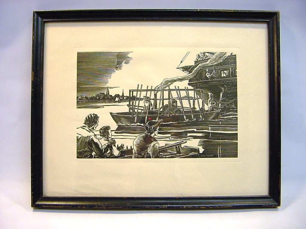 ROLAND HARPER (American, XIX/XX C.) Woodblock