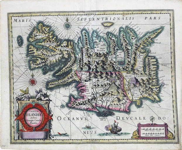 Blaeu, Map of Iceland - Mar 25, 2017 | Arader Galleries in NY