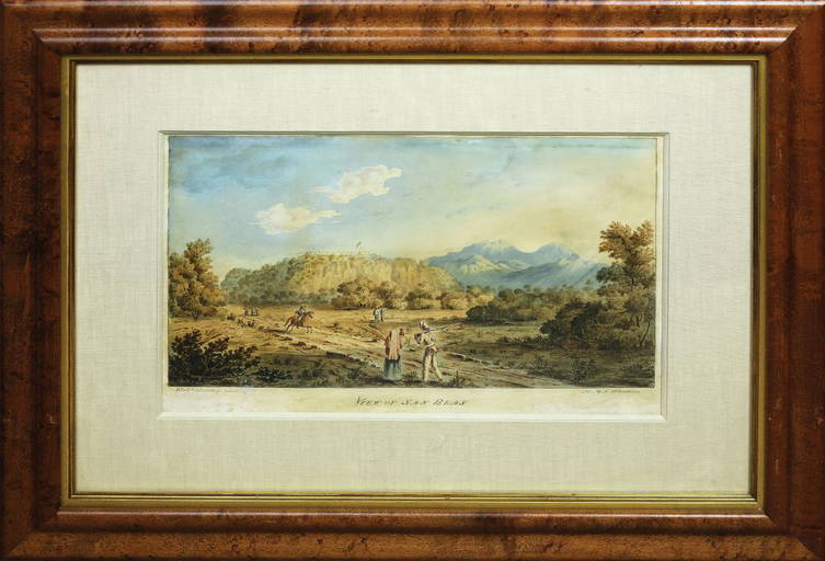 Richard Beechey Watercolor View Of San Blas Mexico