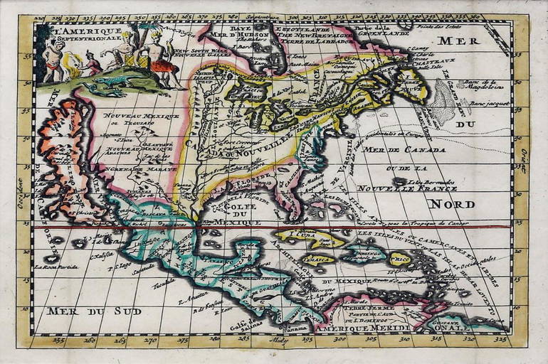 18th Century French Map Of North America