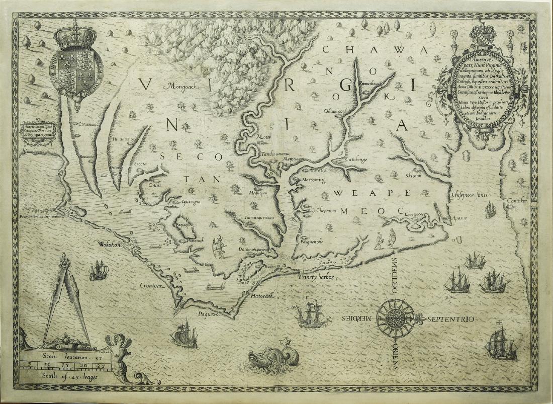John White Map Americae pars nunc Virginia