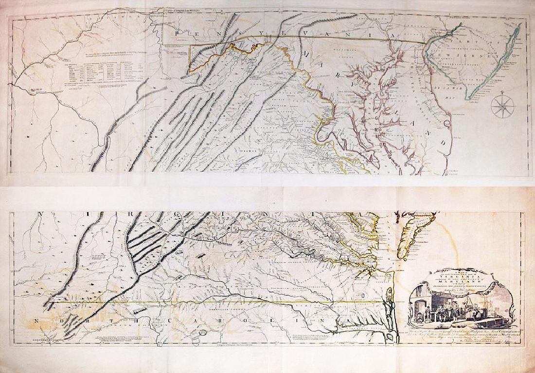 Fry and Jefferson Engraved Map of Virginia