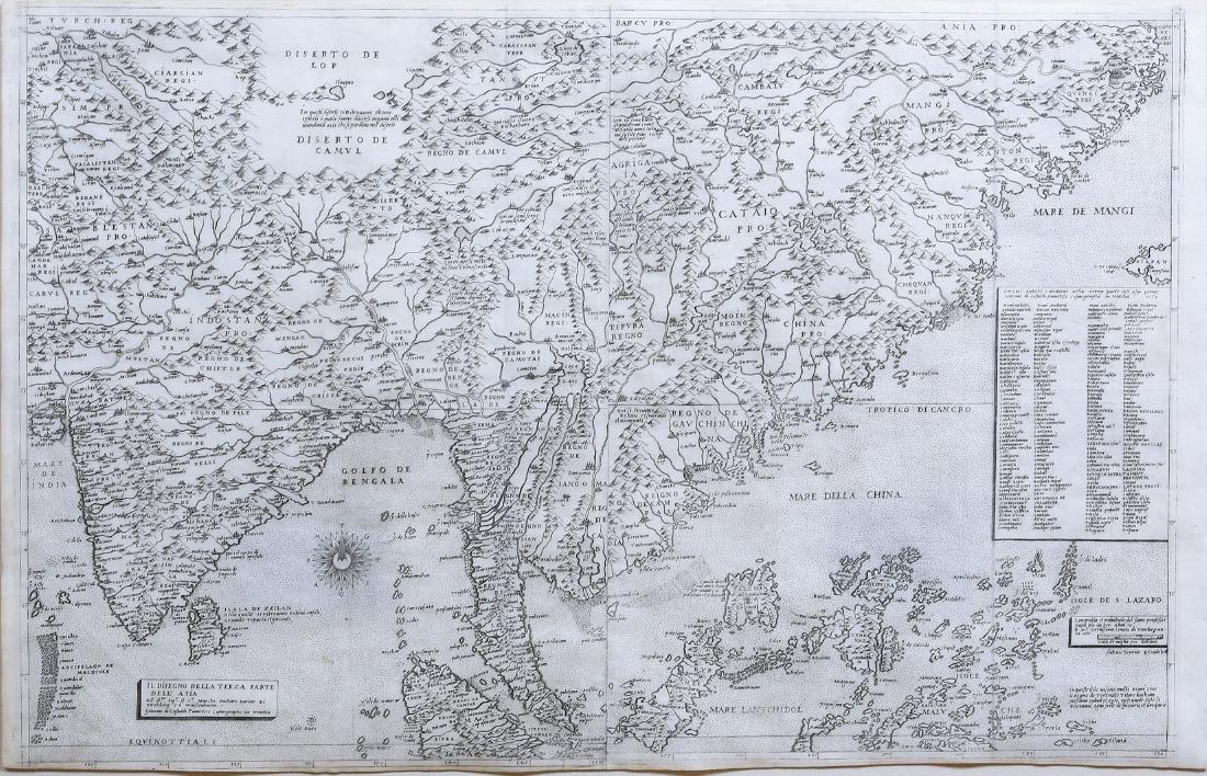 Three Very Rare Gastaldi Maps of Asia