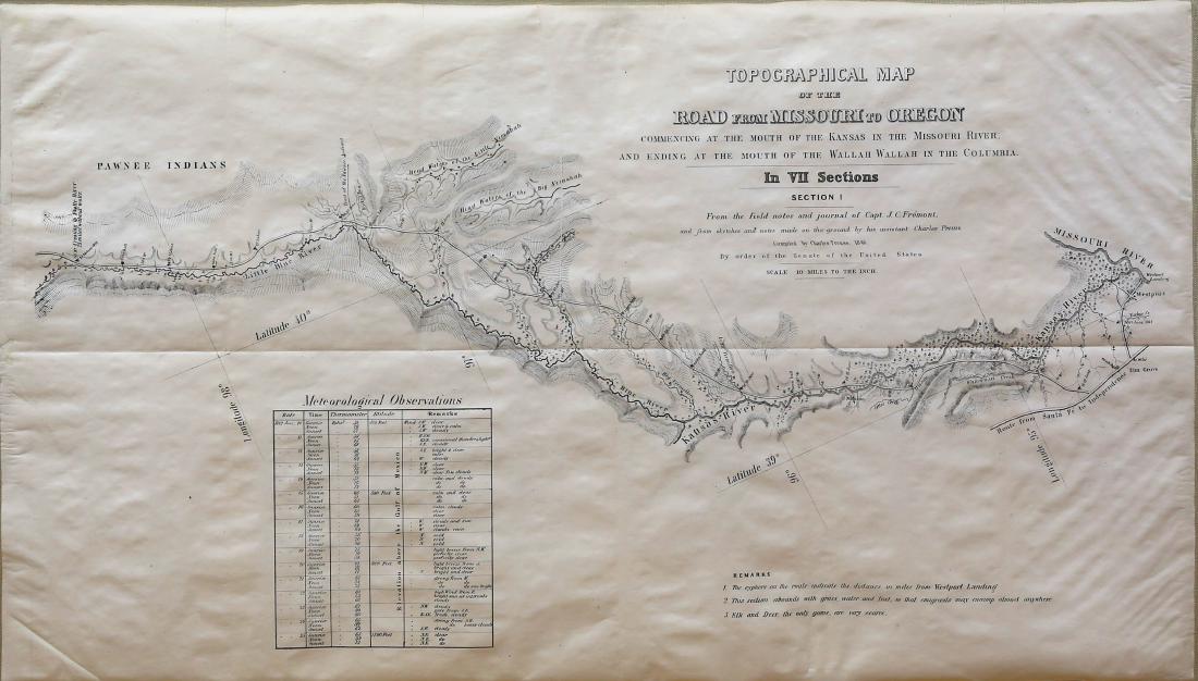Preuss & Freemont Oregon Trail Map
