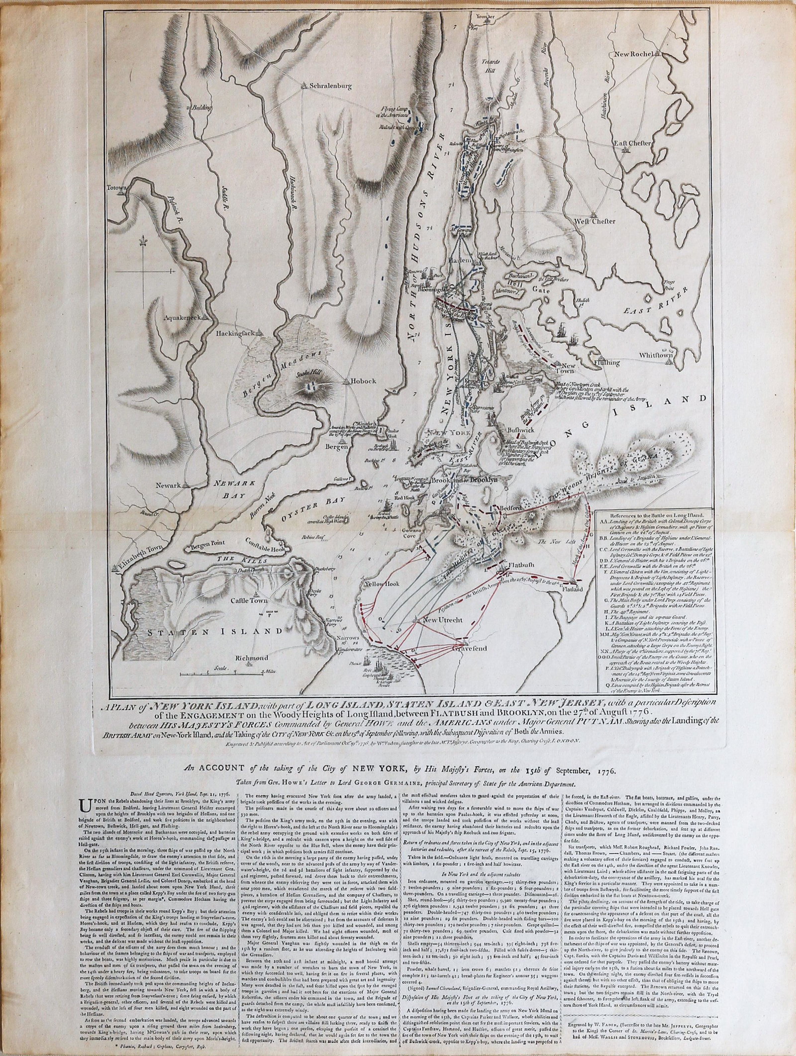 Faden Map of New York, 1776 - Jan 25, 2020 | Arader Galleries in NY
