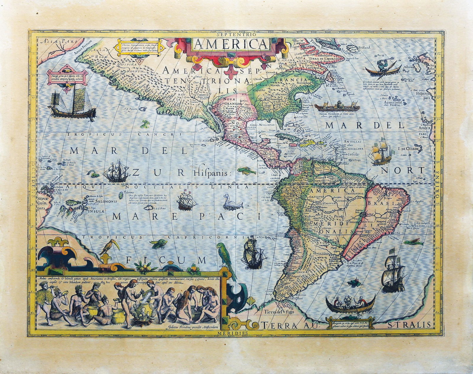 Hondius Map Of The Americas