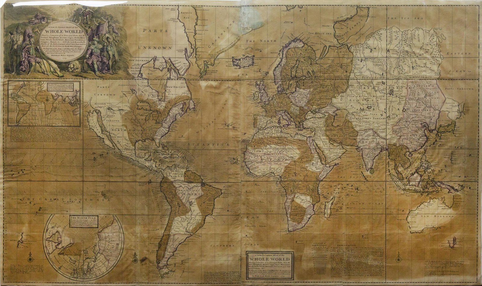 Moll World Map, 1719 | Barnebys