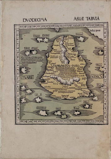 Ptolemy / Waldseemuller Map Of Sri Lanka Or Taprobana, 1513 Or 1520