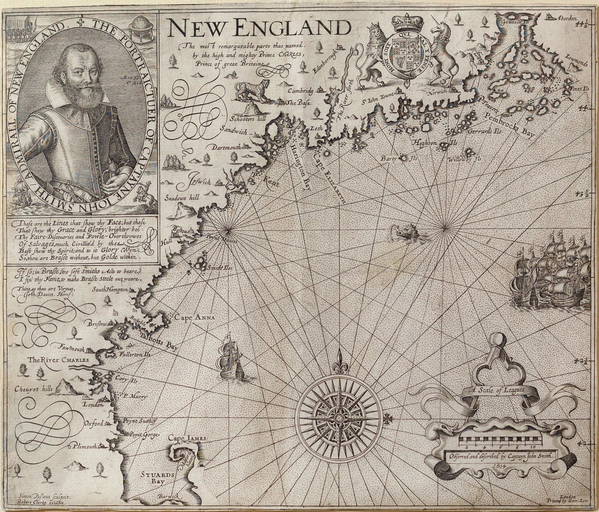 John Smith Map Of New England, Extremely Rare 2nd State